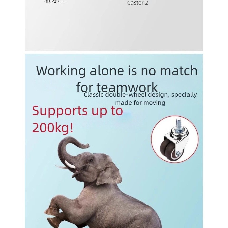 Braking Casters Swivel Heavy Duty Wheels Iron Rubber for Shelves and ...