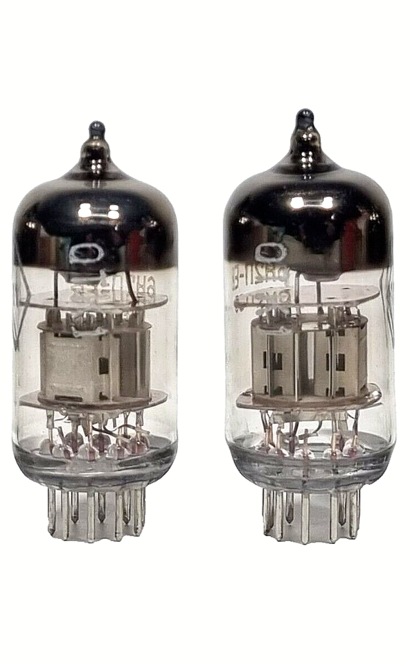 PAIR BY GAIN 6N2P-EV=12AX7=ECC83 TESTED WITH ROETEST OTK/RHOMBUS/SILVER ...