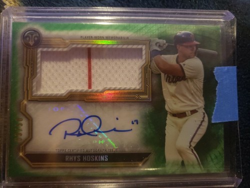 2020 Topps Triple Threads Rhys Hoskins Auto Green Phillies Pinstripe | eBay