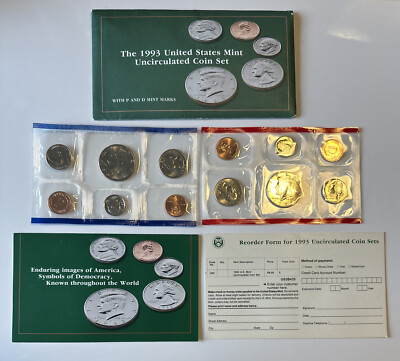 1993 Uncirculated Coin Set U.S Mint Original Government Packaging OGP ...