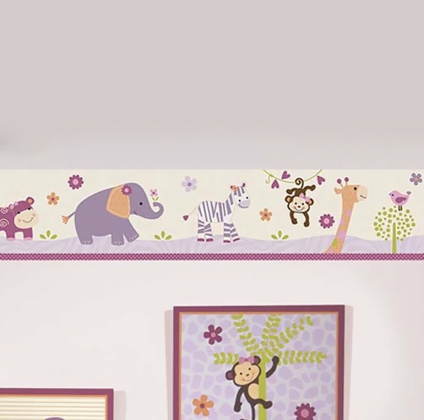 Lambs & Ivy Bedtime Originals Wallpaper Border Lil Friends Elephant ...