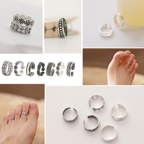 12 PCS Finger Foot Jewelry Women Toe Rings Set | eBay