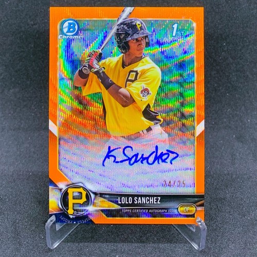 2018 Bowman Chrome Lolo Sanchez Orange Wave Refractor RC Auto Autograph ...