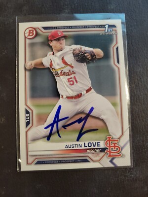2021 Bowman Draft Austin Love 1st RC Rookie Card Signed IP Auto ...