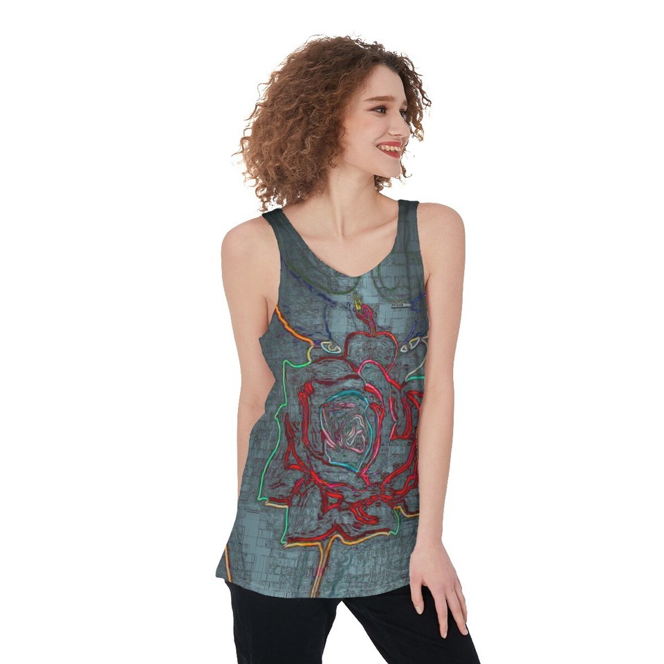 Dreaming Rose Women's Tank Top Wearable Art Casual Fashion Graphic Tank ...