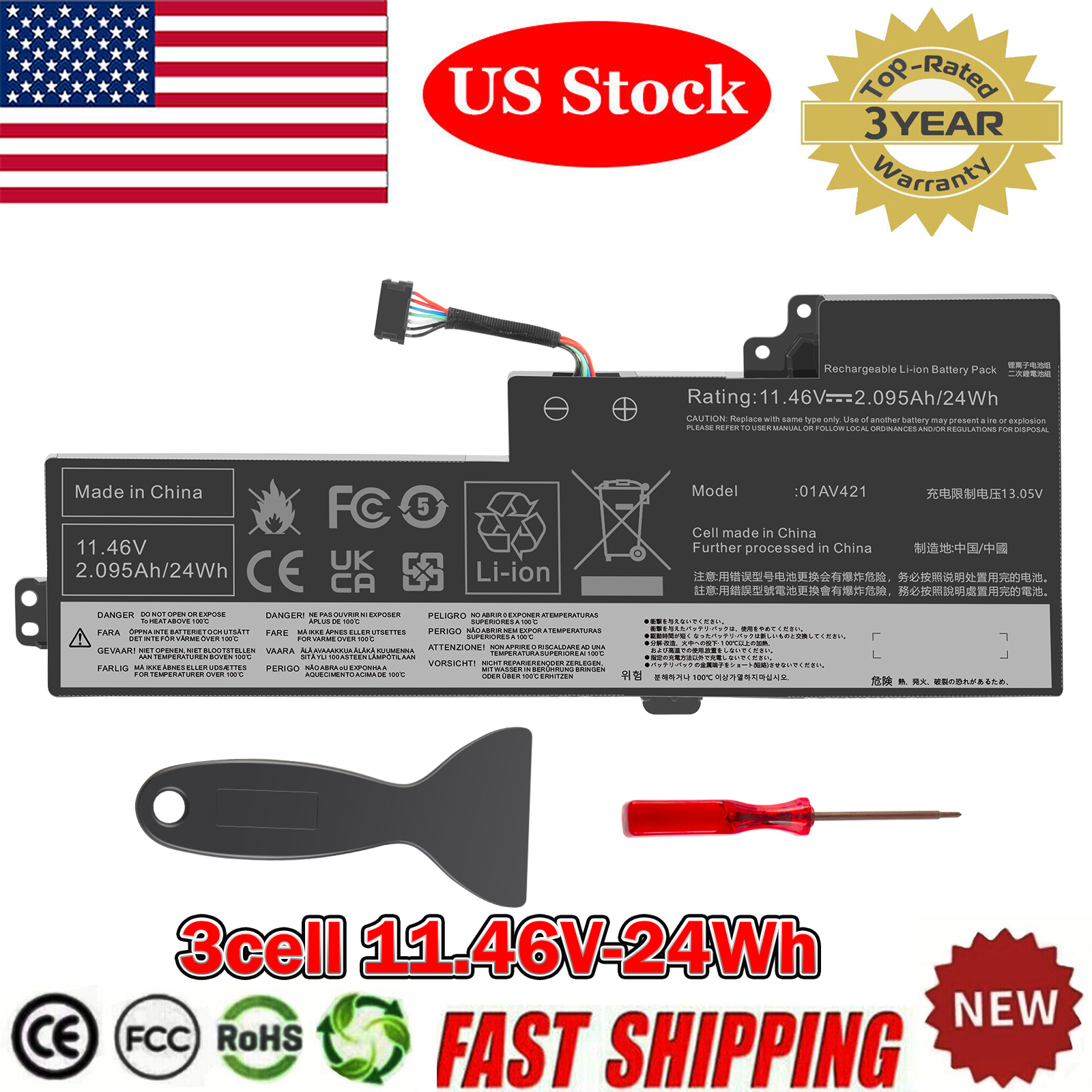 01AV421 Battery for Lenovo T470 T480 internal Battery 01AV489 01AV419 ...