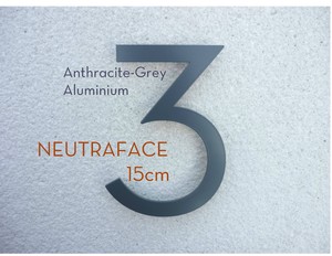 NEUTRAFACE Anthracite Aluminium House Numbers - 15cm - FAST, FREE UK ...