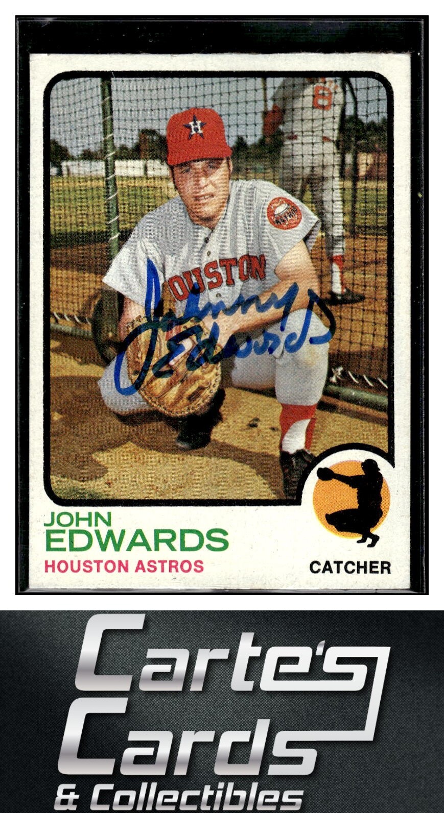 Johnny Edwards 1973 Topps #519 Houston Astros TTM/IP Signed Autographed ...