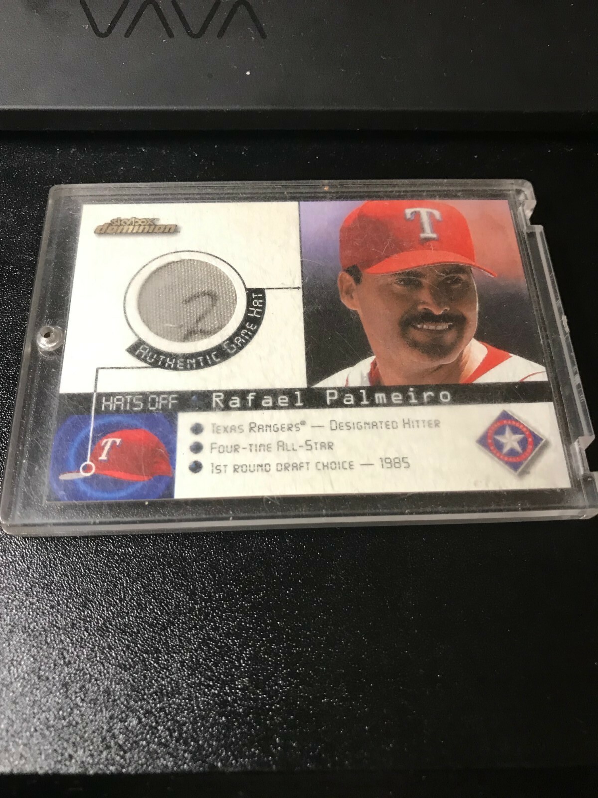 2000 (RANGERS) Skybox Dominion Hats Off #11 Rafael Palmeiro PRIME HAT ...