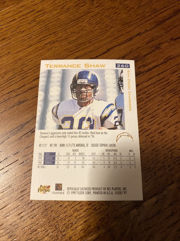 1997 Fleer Football Card #260 Terrance Shaw | eBay