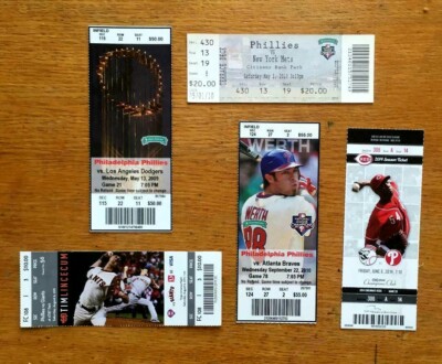 Philadelphia Phillies Ticket Lot 2009-11 Giants METS Dodgers JIMMY ...