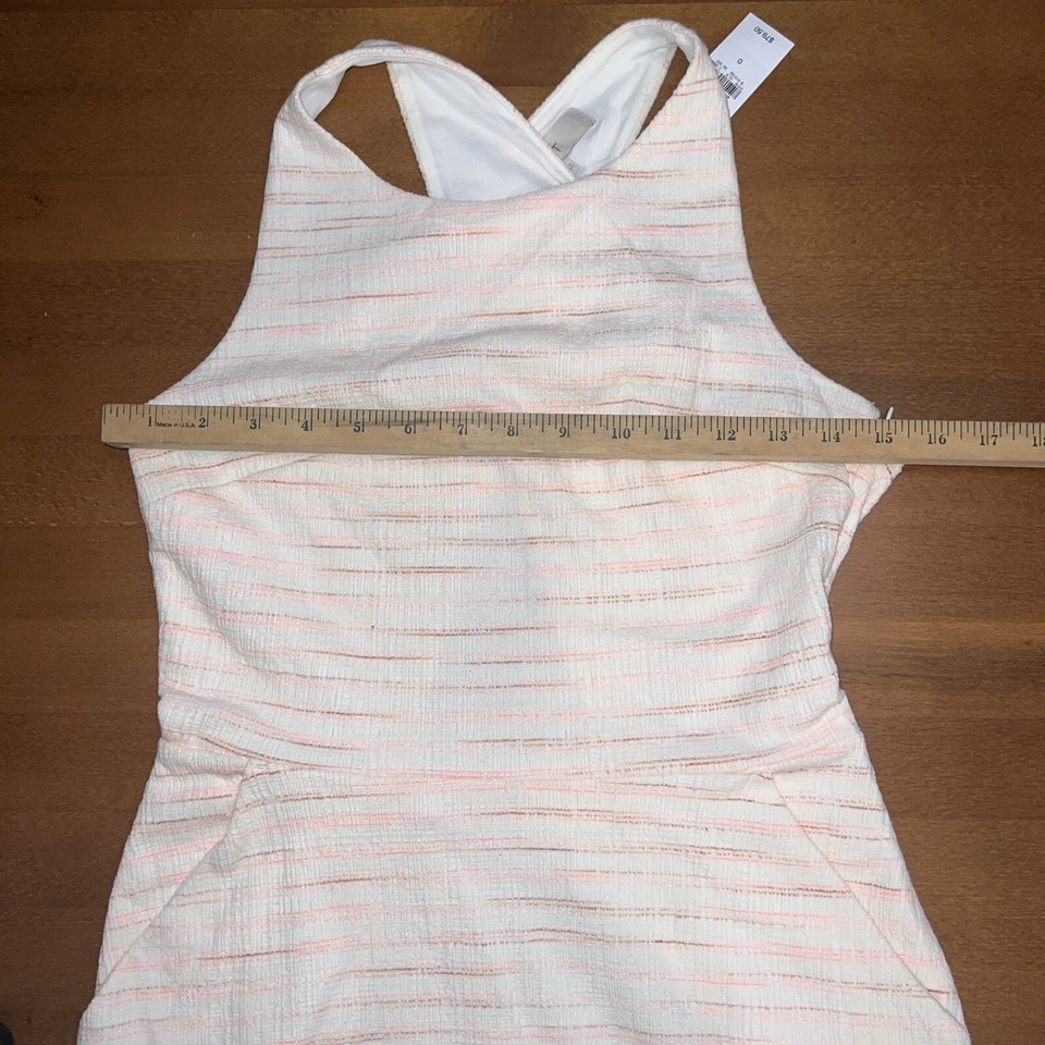 Loft Women's Sleeveless Criss Cross Back Pockets A-Line Dress Cream ...