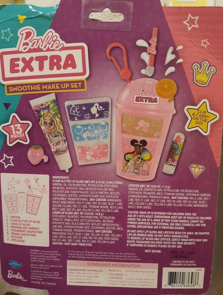 Barbie Extra Smoothie Makeup Set - Clup & Carry on the Go! | eBay