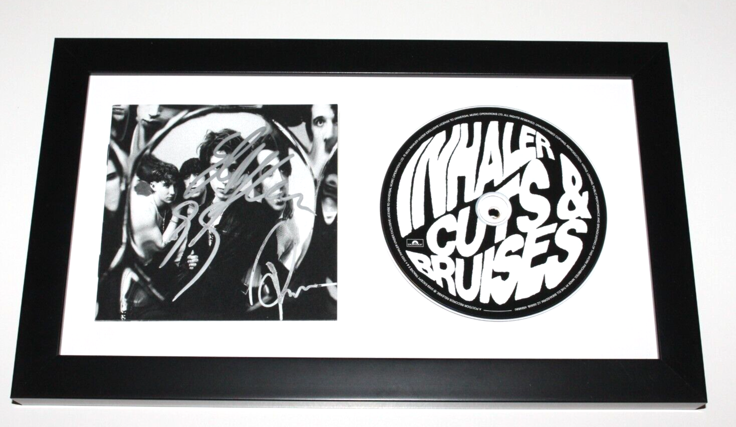 INHALER BAND SIGNED FRAMED 'CUTS & BRUISES' CD COVER ALBUM x3 ELI ...