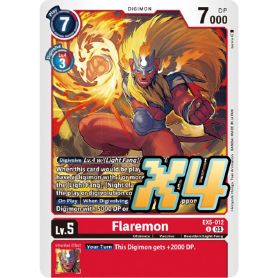 4X Flaremon EX5-012 Uncommon Animal Colosseum NM Digimon CCG | eBay