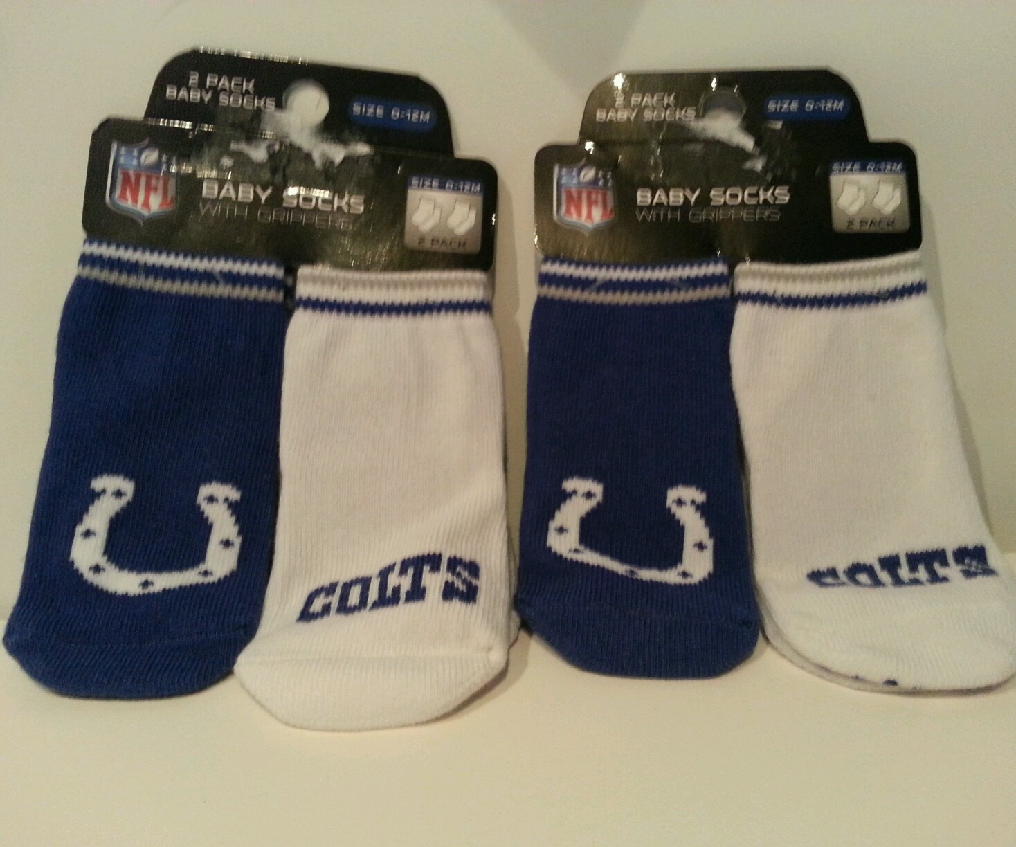 Infant Unisex NFL Indianapolis Colts 2 pk Socks with grippers 0-12 M 12 ...