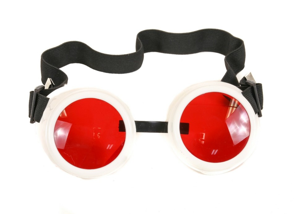 Red Lens Victorian Steampunk Goggles Glasses Welding Cyber Punk Gothic ...
