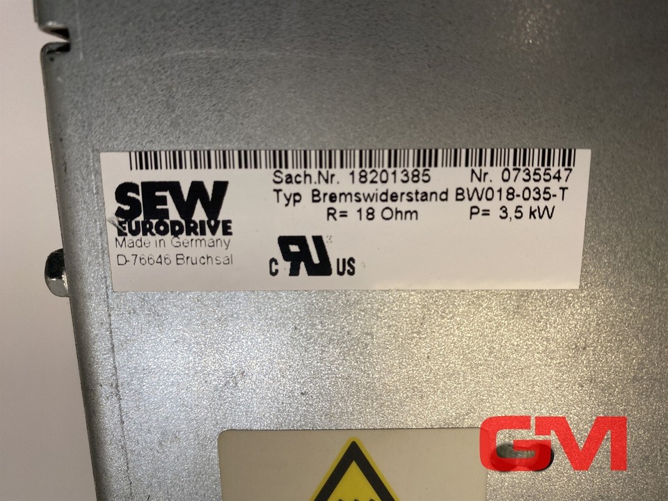 Sew Eurodrive Braking Resistor BW018-035-T 18201385 18 Ohm | eBay