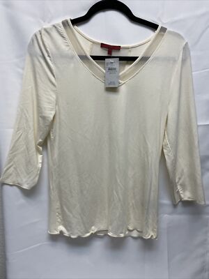 Buckle Vanilla V Neck Mesh Back Top NWT 3/4 Sleeve Blouse | eBay