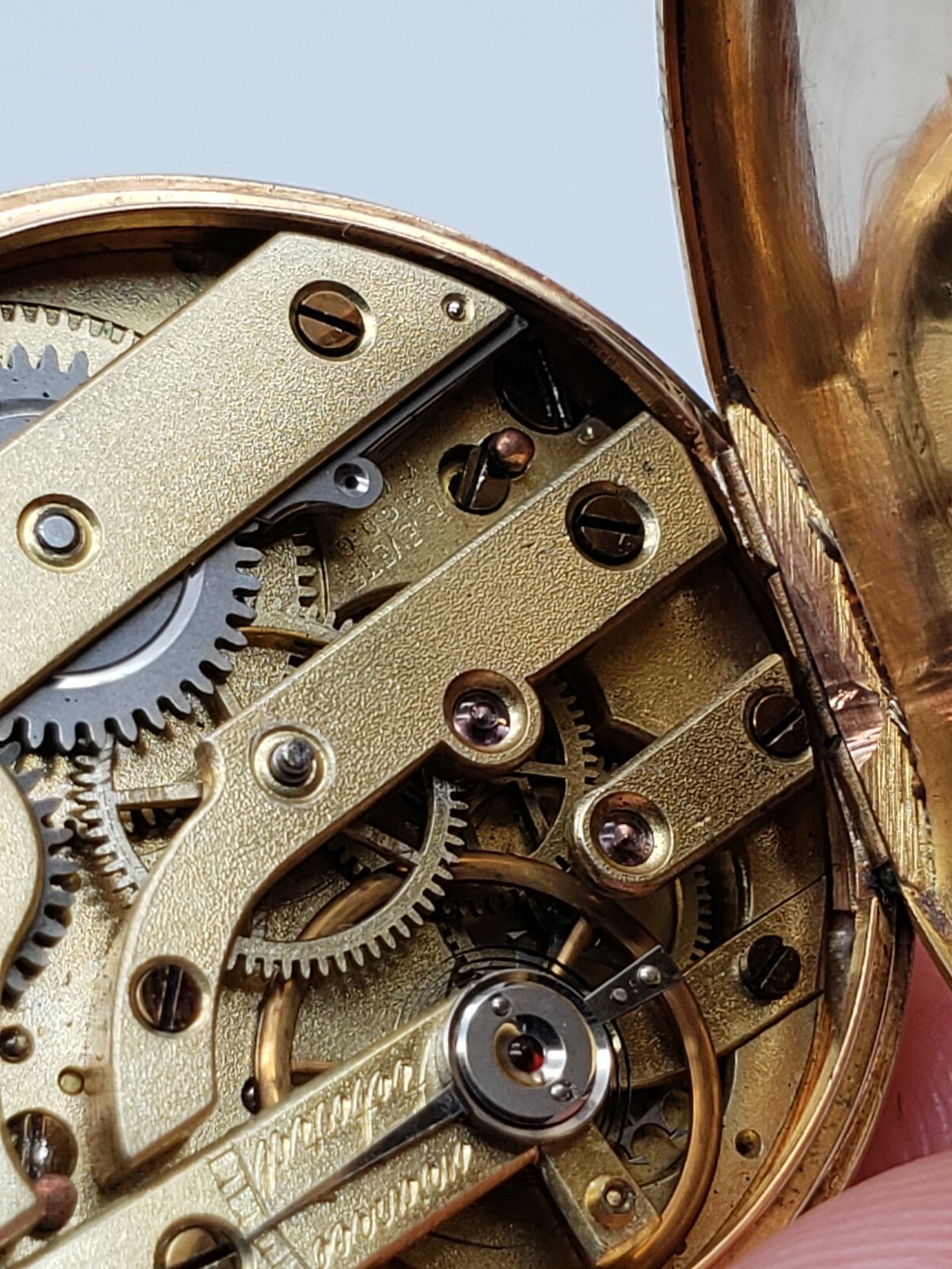 14K Yellow Gold Avance Retard Automatic Winder Pocket Watch | eBay