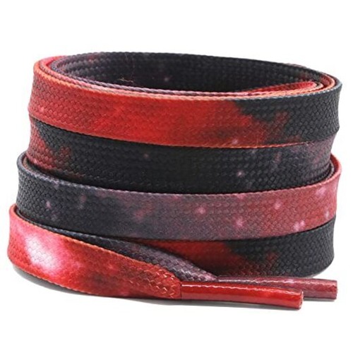 Flat Gradient Shoe Laces: Colored Print 47 inch(120CM) 09 Red Star Sky ...