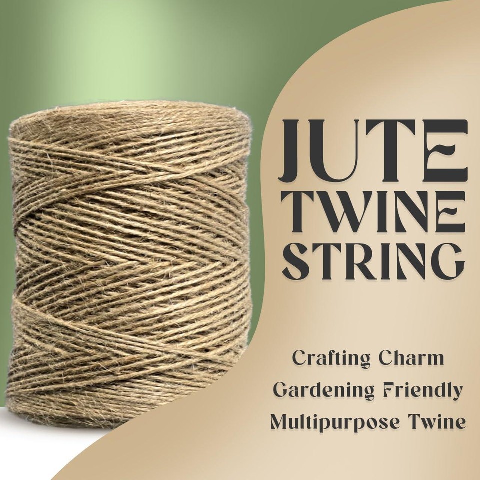 10m-1000M Natural Brown Twine String Shank Craft Jute Christmas Packing ...