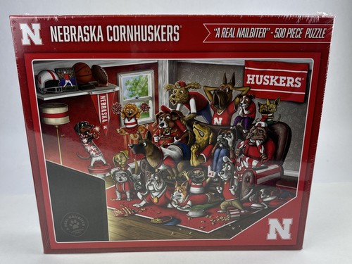 Nebraska Cornhuskers Jigsaw Puzzle A Real Nailbiter 500 Pieces Dogs ...