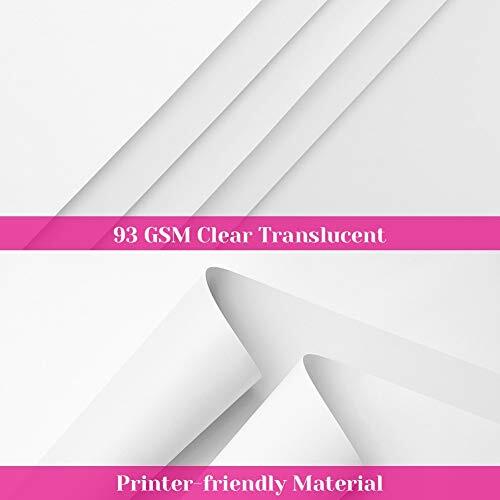 Translucent Vellum Paper 8.5x11 Inches 50 Sheets Printable Transparent ...