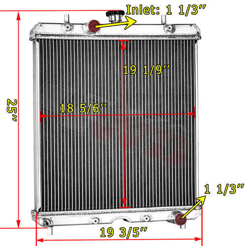 3 Row Aluminum Radiator For Kubota Tractor M8540 M8560 M9540 M9960 ...