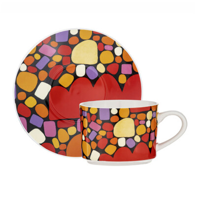 Ashdene Puli Puli Graphite Drinking Cup & Saucer Tea Set 250ml New Bone ...