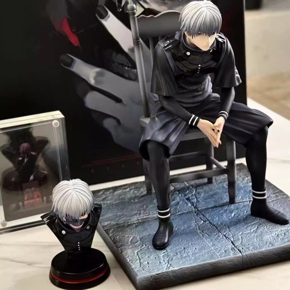 ‌Tokyo Ghoul Kaneki Ken Sitting Figure Model 22cm Statue Ornament Toy ...
