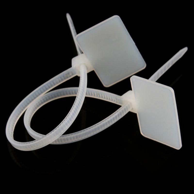 50/100X Cable Marker Tag Self-Locking Label Zip Tie Network Cord Wire ...