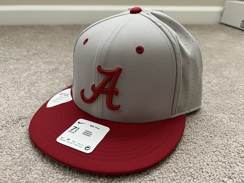 Nike Alabama Crimson Tide Team Issue Fitted Baseball Hat Gray Red Size ...