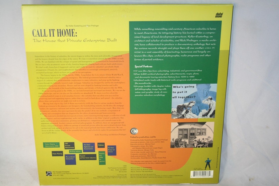 Laserdisc {h} * Call It Home * The House That Private Enterprise Built ...