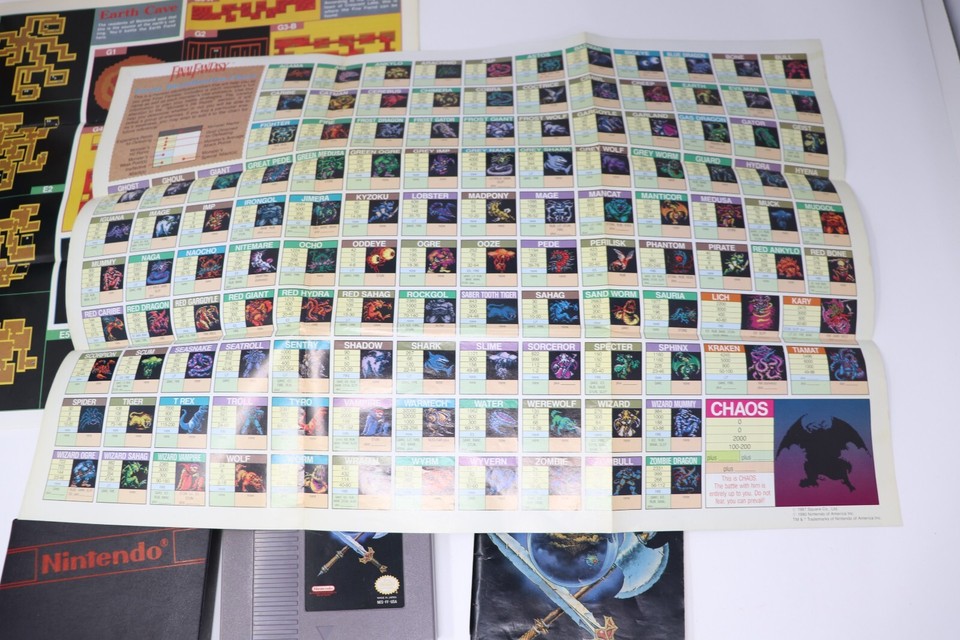 1985 Final Fantasy NES Nintendo W/ 1990 Manual, Dungeon & Game World ...