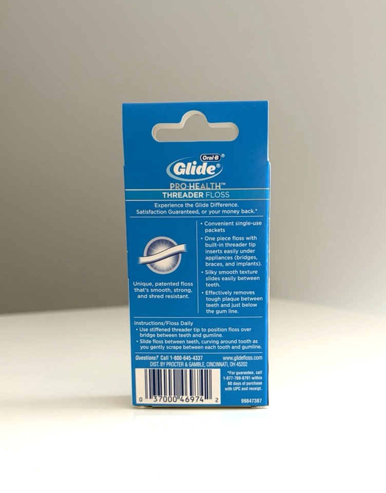 Oral-B GLIDE Pro-Health Dental THREADER FLOSS 30 Single Use Packets ...