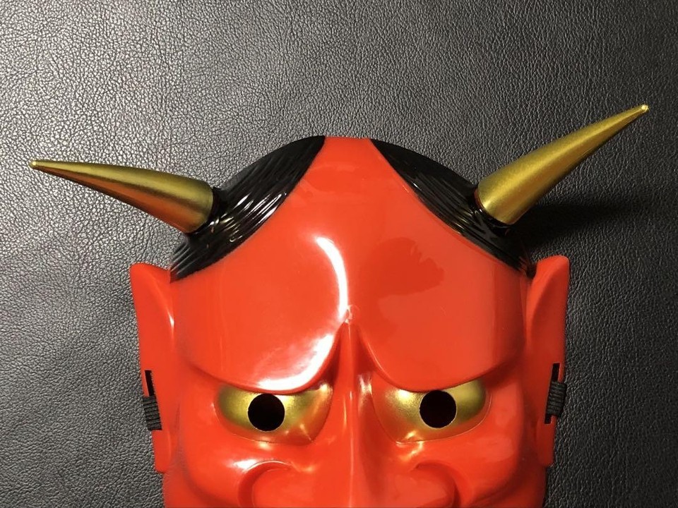 Japan Hanshin Men’s Oni Red Plastic Mask Cosplay Theatre Dance Mask | eBay
