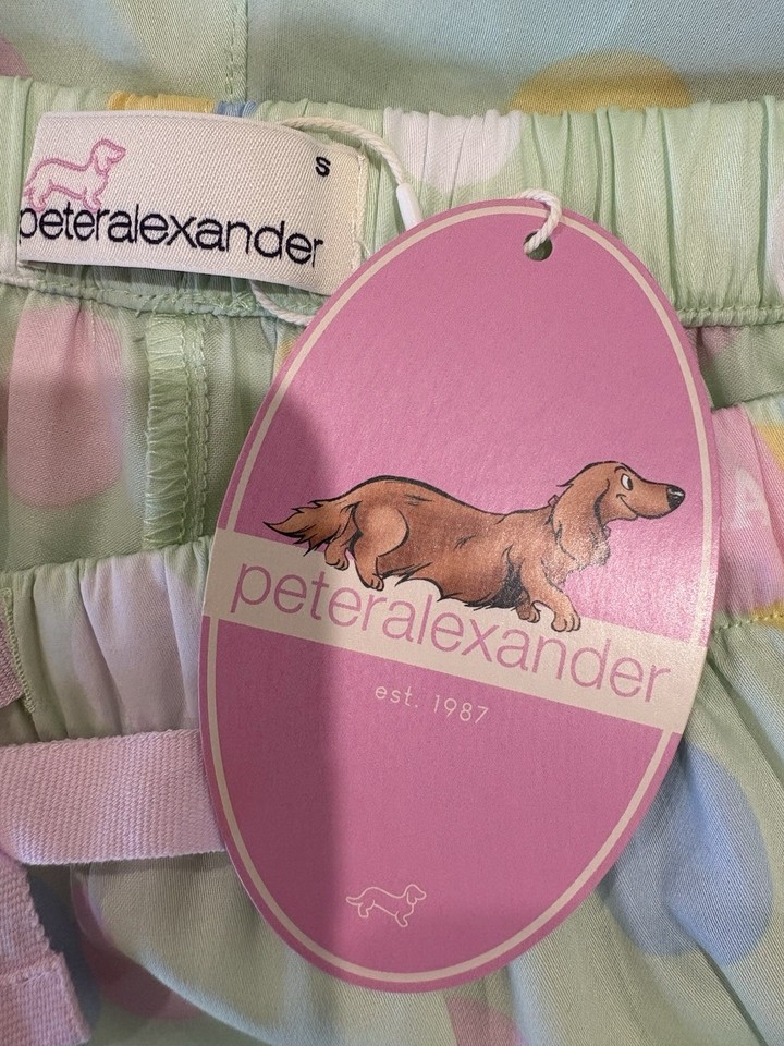 New Peter Alexander PA Logo Mint Pastel Spot 100% Cotton Mid Shorts ...
