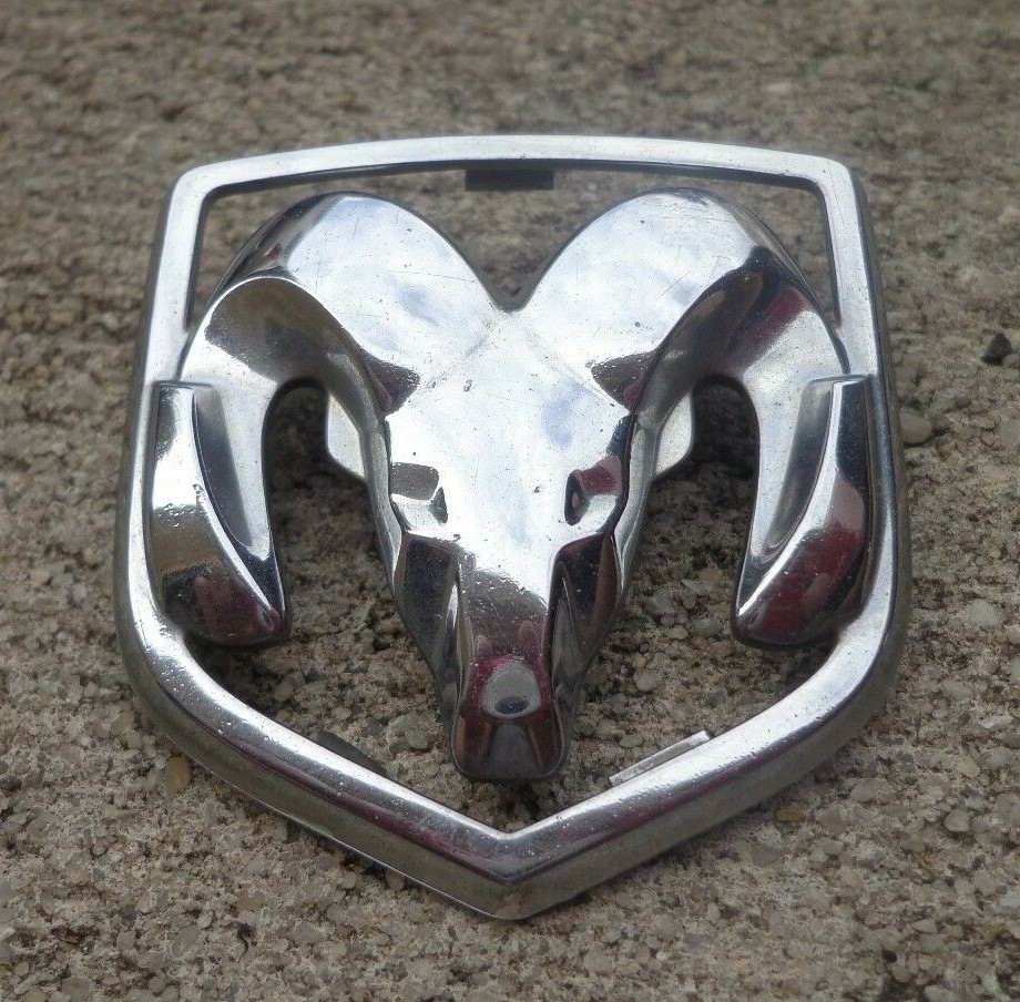 Dodge emblem badge decal logo Ram head chrome front Avenger Dart OEM ...