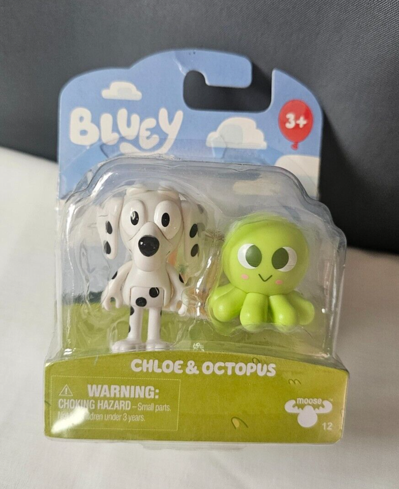 New BLUEY Action Figures SET Chloe & Octopus FRIEND LOT Dalmation DOG ...