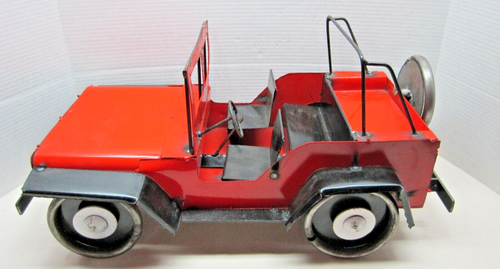 Primitive Folk Art Metal Classic Jeep Car Handmade Toy Sculpture | eBay