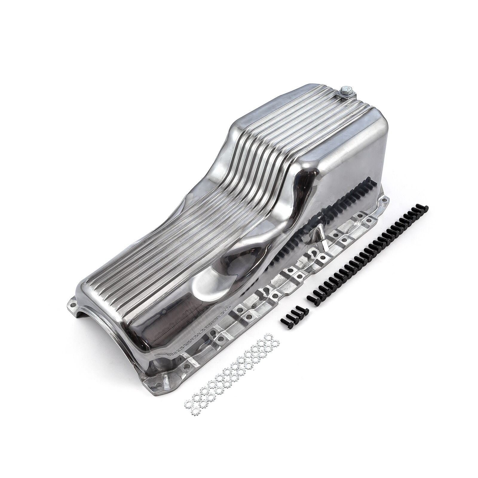 Chevy BBC 454 1Pc Gen 5 & 6 1991 - Up Polished Finned Aluminum Oil Pan ...