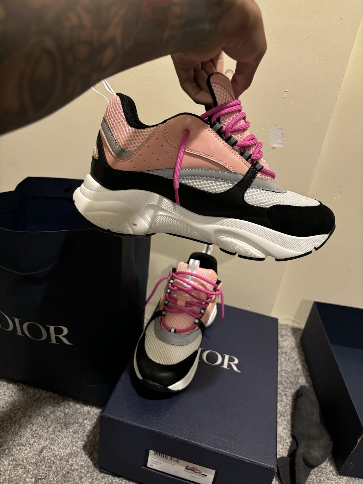 Size 8 - Dior B22 White Pink | eBay