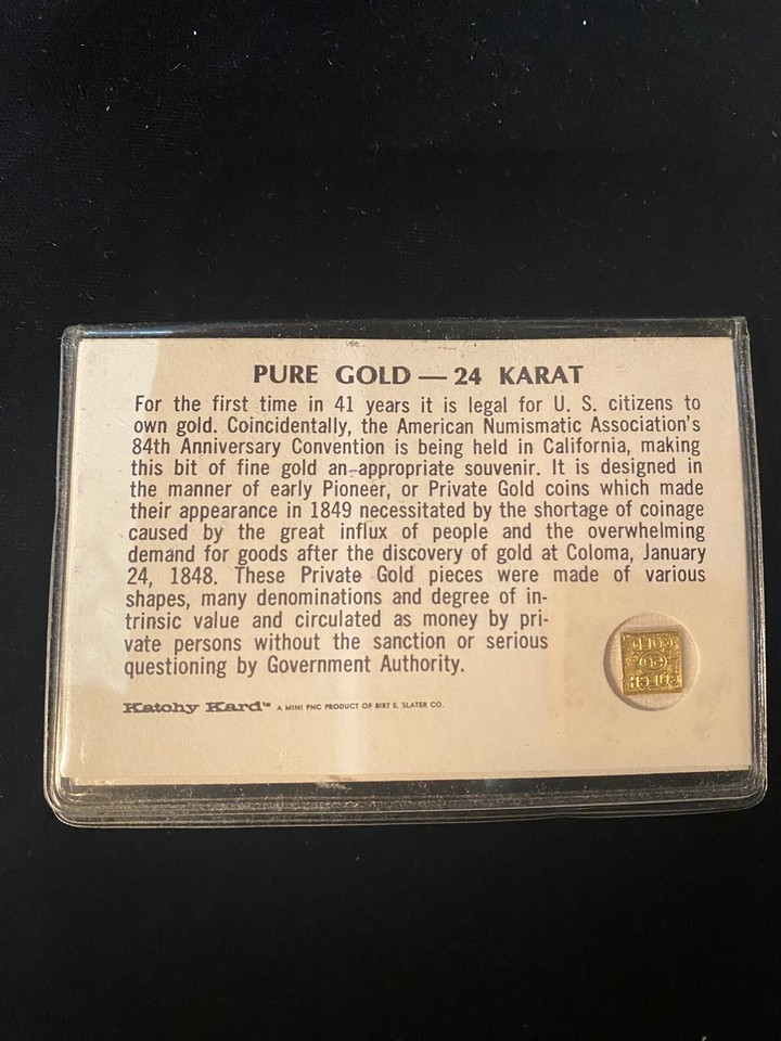 KATCHY KARD #2 A.N.A.1975 24K BIT'O GOLD & 3C/ CALIFORNIA GOLD CENTENNIAL STAMP | eBay