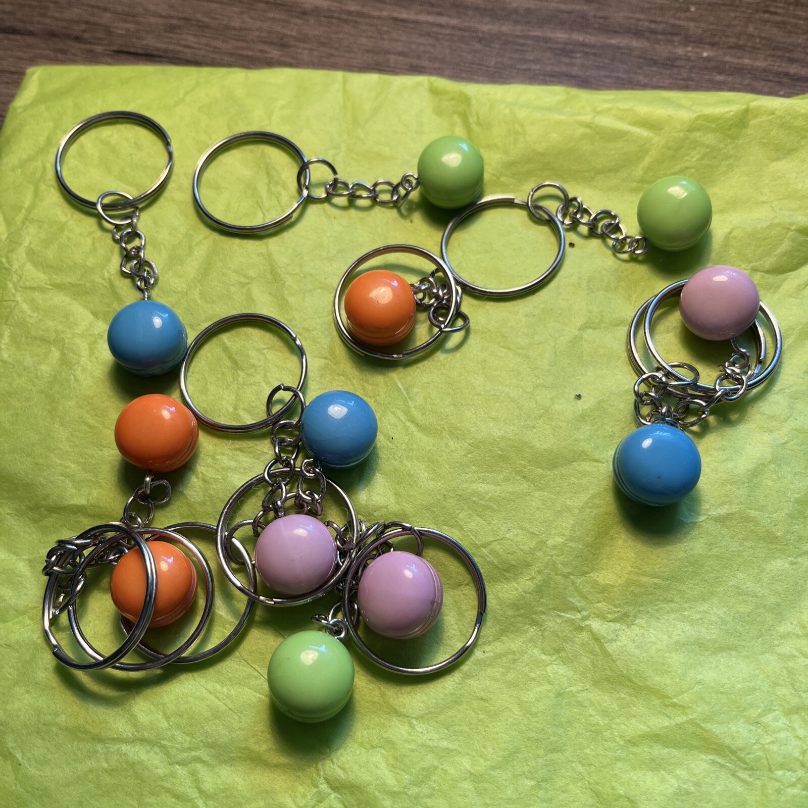 A DOZEN MACAROON KEY CHAINS/fobs- PRETTY COLORS, GIFTS FOR ST. NICKS ...