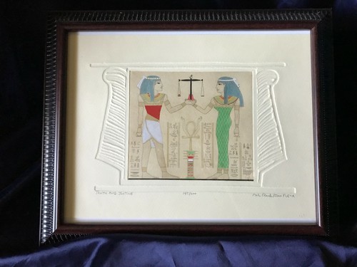 Mel Jan Fleck Egyptian God Goddess~Weighing Heart FRAMED SIGNED/Limited ...
