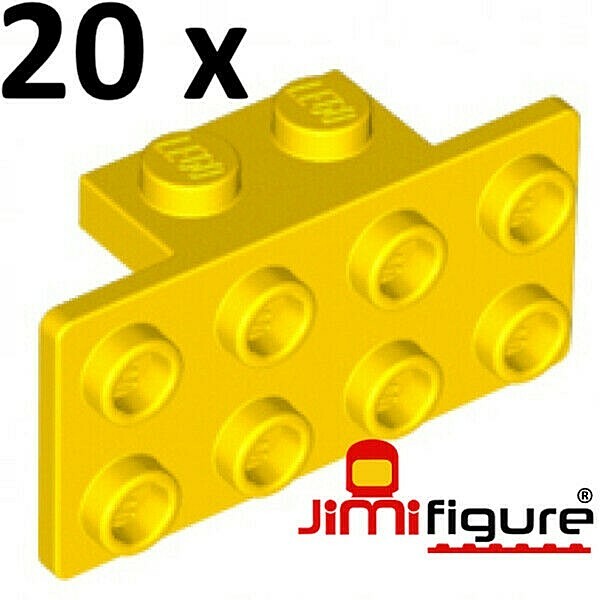 NEW 20 x LEGO 1x2 2x4 Bracket Yellow 93274 Genuine Angle Plate Bright ...