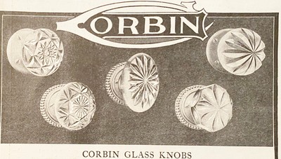 Original 1911 CORBIN GLASS KNOBS Vtg Print Ad w/Ornate Colonial ...