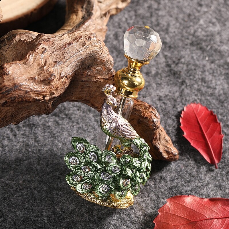 7ml Vintage Perfume Bottle Peacock Refillable Empty Glass Bottle ...