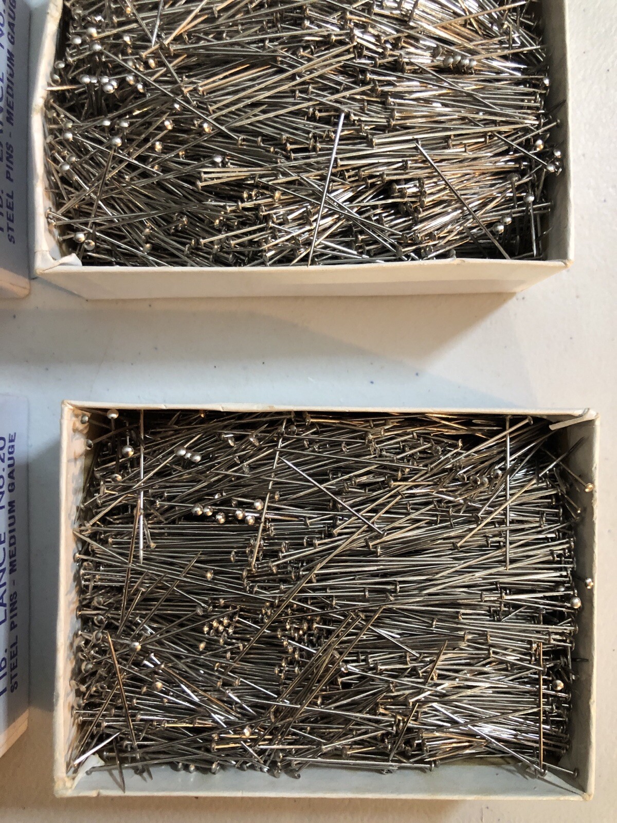 LOT OF 2 VINTAGE “LANCE” MEDIUM GAUGE STEEL PINS No.20 NICKEL PLATED 2 ...